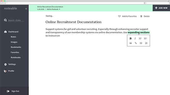 Noteable | Organize your digital life
